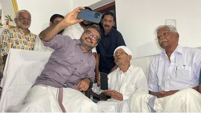 Minister M B Rajesh Visits Centenarian Digital Learner - Deshabhimani